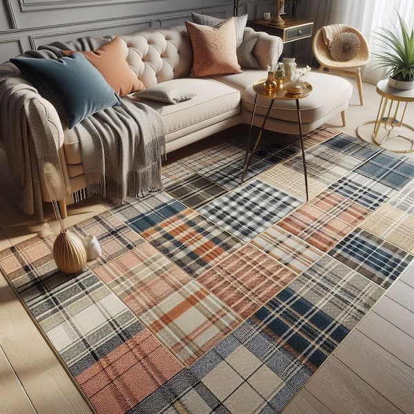Step into Style: Chic Plaid Area Rugs for Your Floors - Rouzati Rugs