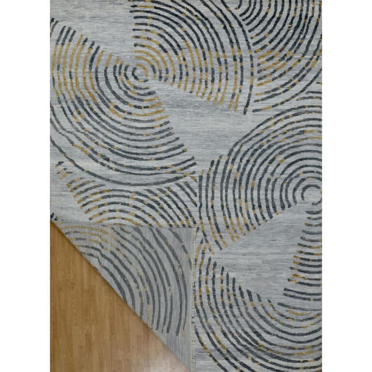 Modern Abstract Circles Rug - Hand-knotted Wool Carpet, 9' x 12' ft ...